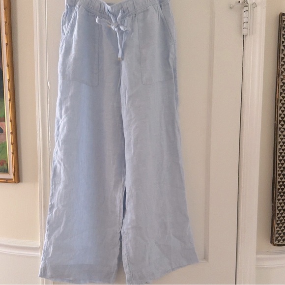 Joie | Pants & Jumpsuits | Joie Baby Blue Wide Leg Linen Pants Summer ...